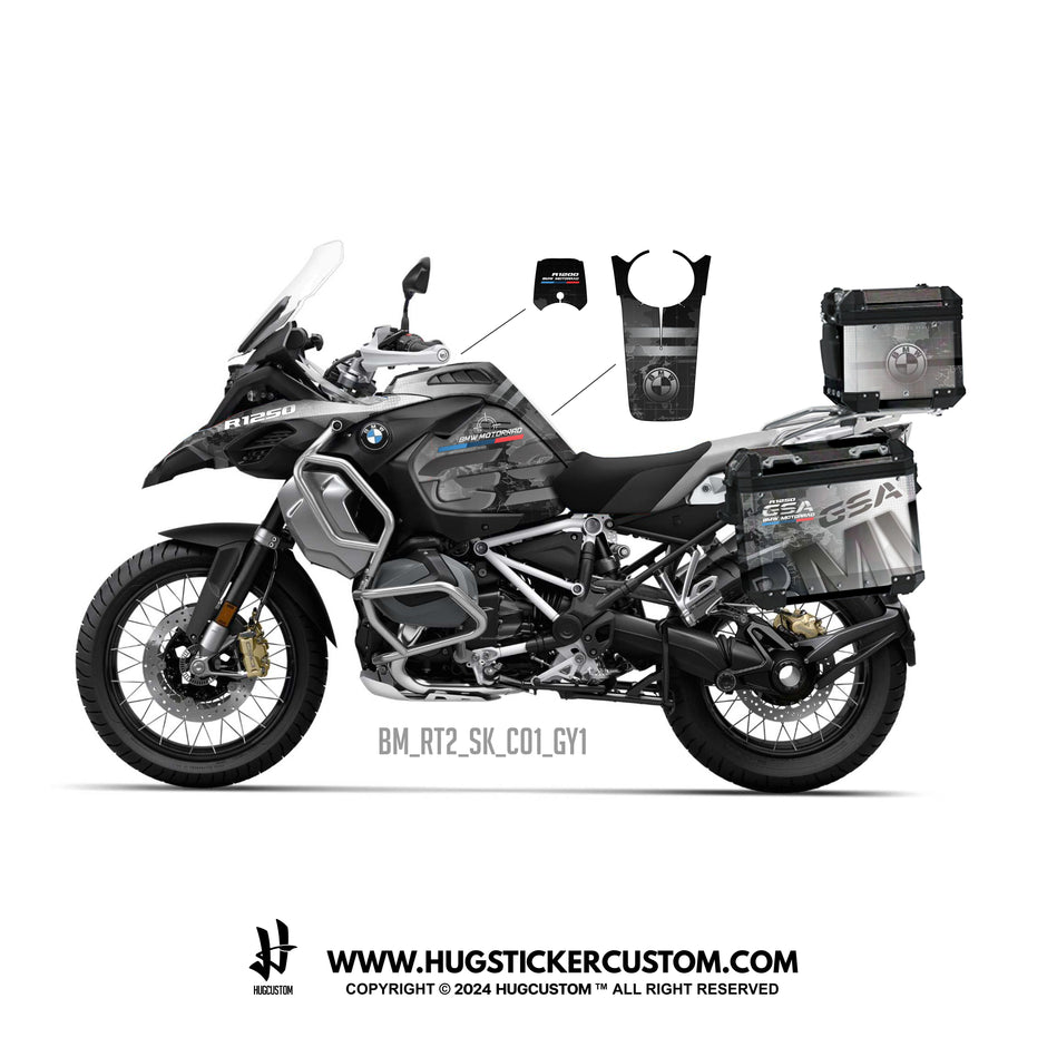 Premium sticker kits for BMW GS/GSA motorcycles.