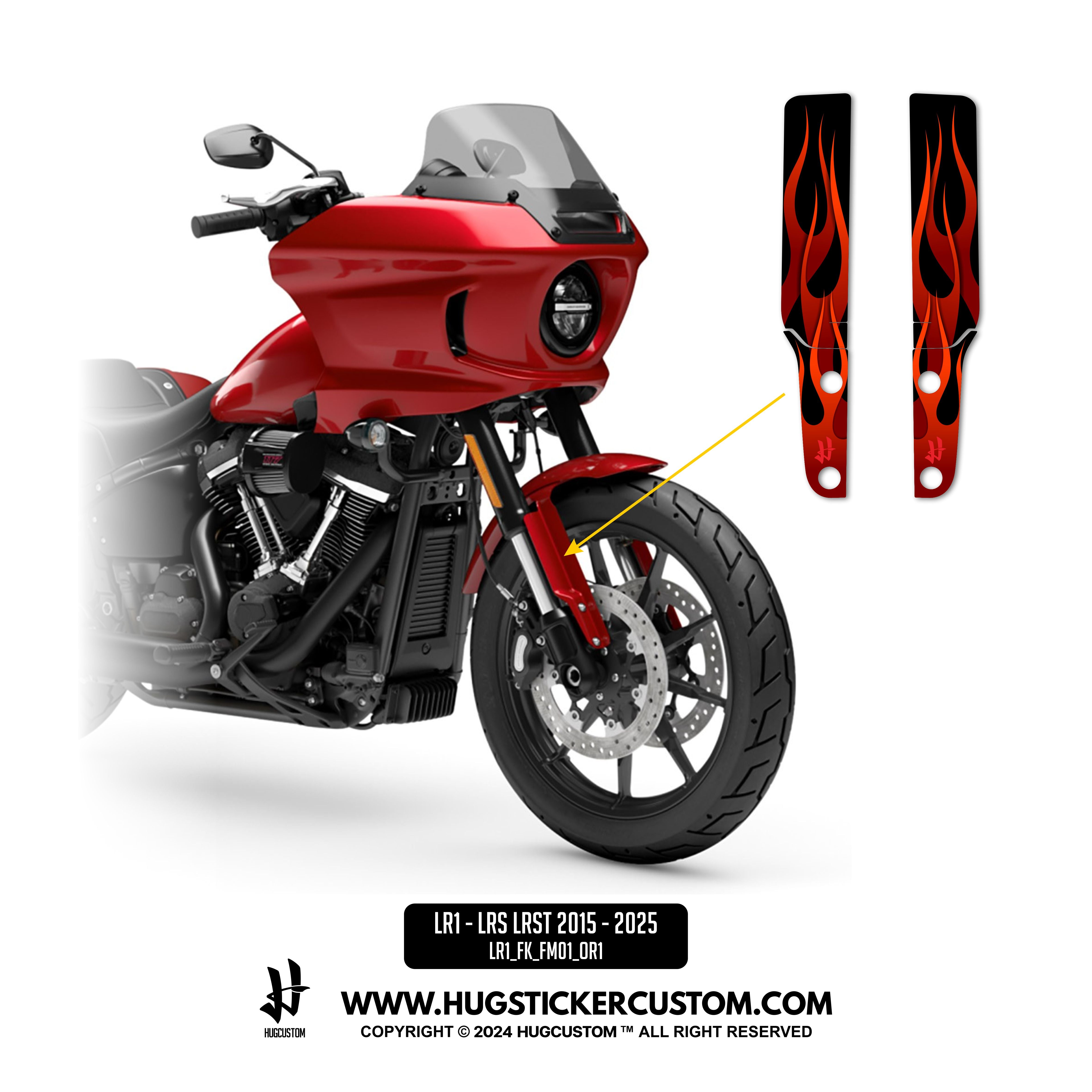 Flame Design Sticker - Enhance Your Cruiser's Look with Style